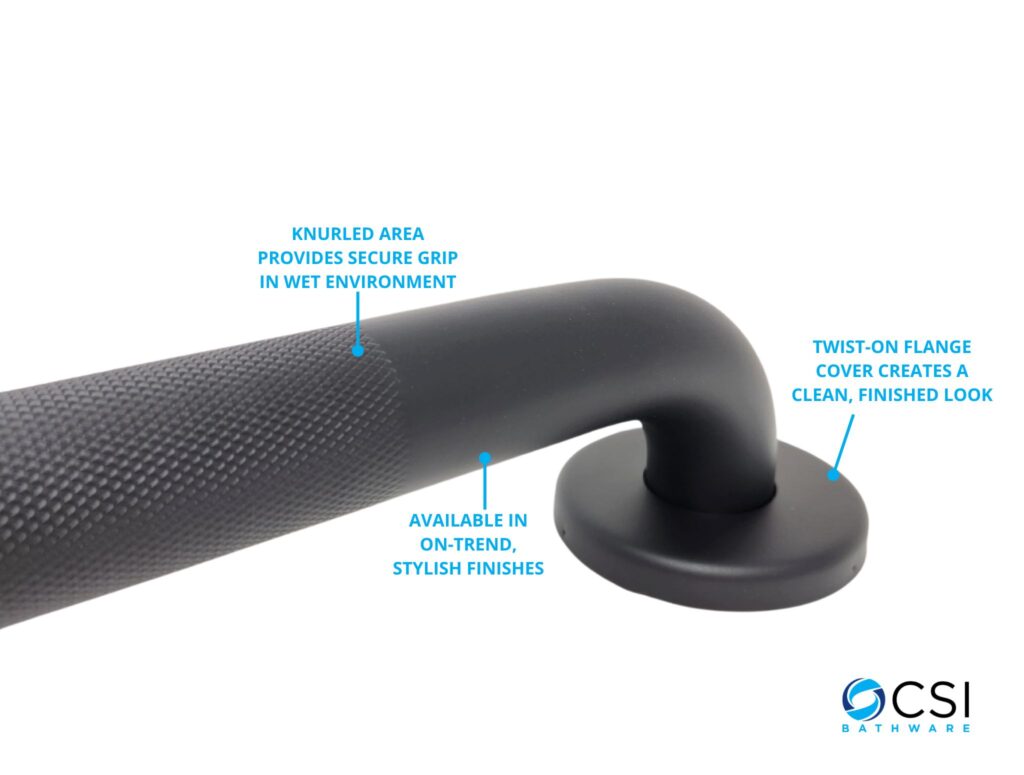 Knurled Straight Grab Bar with 1.25" Diameter | CSI Bathware